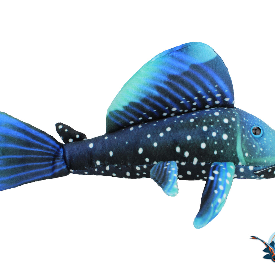 Blue Phantom Pleco Plush – 30cm Soft Fish Toy for Aquarium Enthusiasts ...